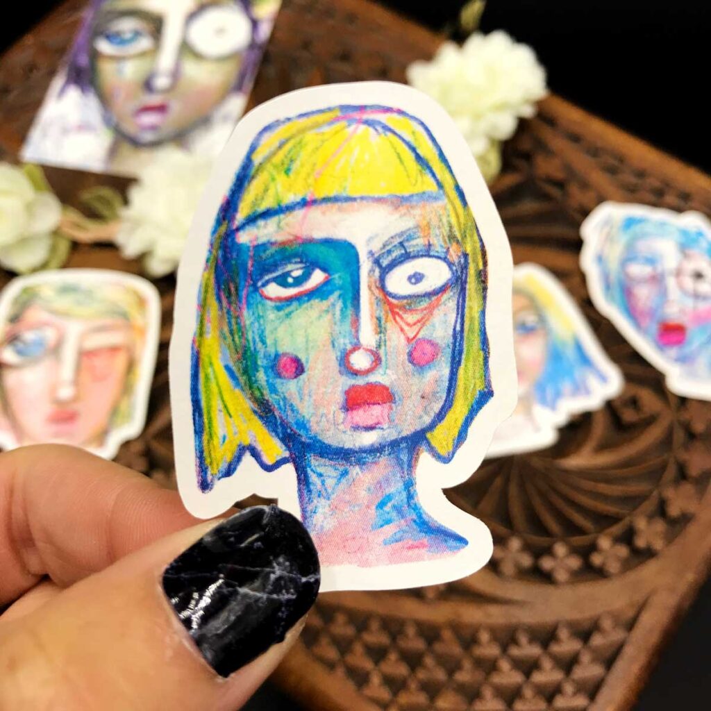 Raw Faces Sticker Set (5) – Iris Impressions Art Shop