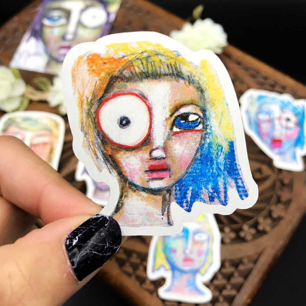 Raw Faces Sticker Set (5) – Iris Impressions Art Shop