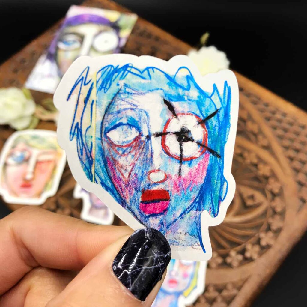 Raw Faces Sticker Set (5) – Iris Impressions Art Shop